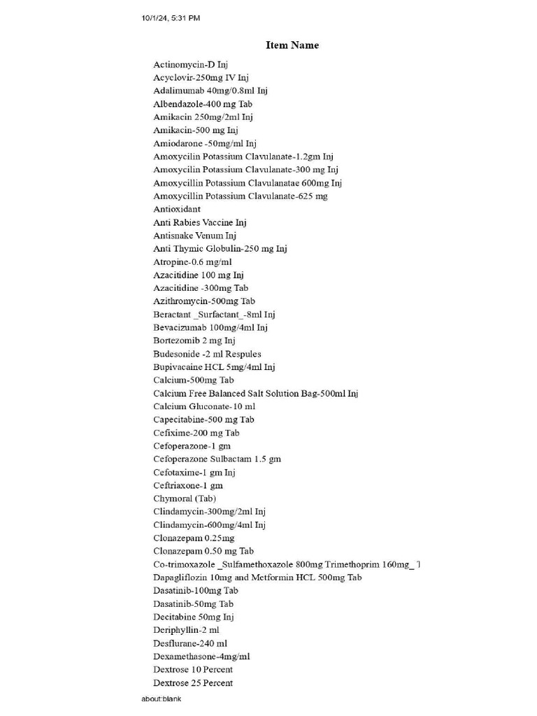 Medicine Stock Availability List 01102024 - Page-0001 | PDF Medicine Stock Availability List 01102024 - Page-0001 | PDF