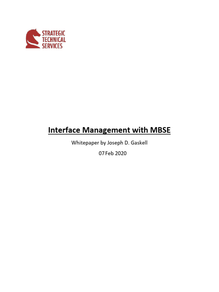 Interface Management With MBSE | PDF | System | Systems Engineering