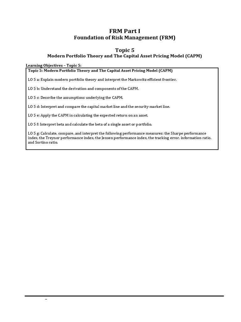 LN - p1 - t5 - MPT and The Capm | PDF | Capital Asset Pricing Model ...