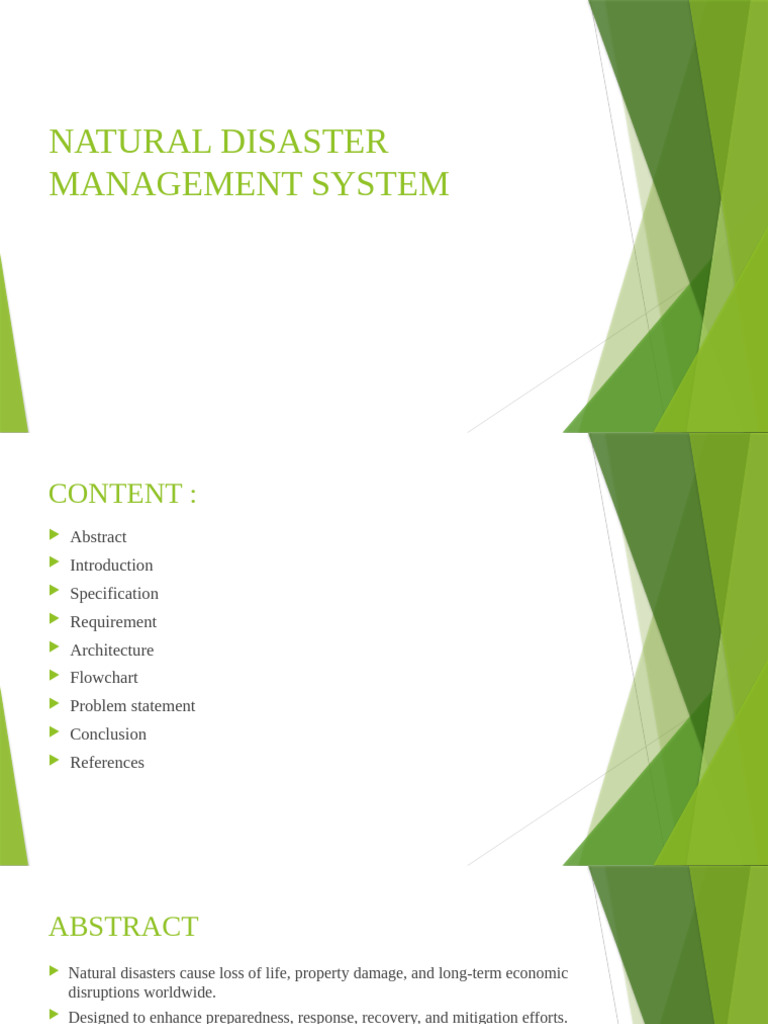 Natural Disaster Management System | PDF | Emergency Management ...