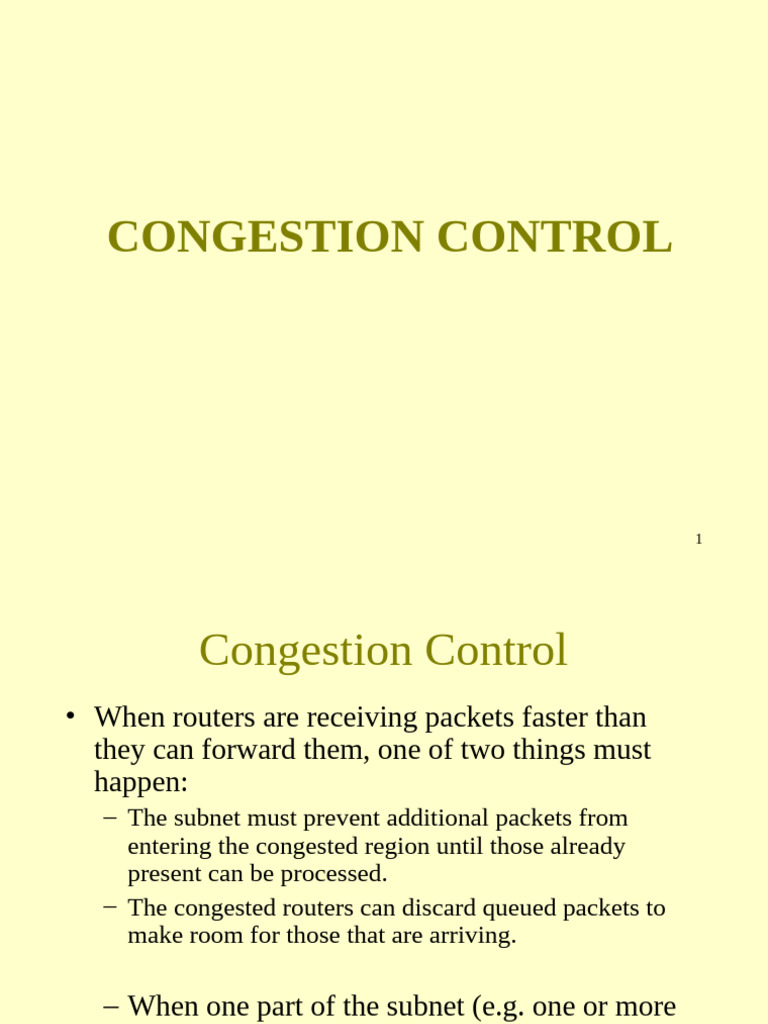 Unit-III-CONGESTION CONTROL | PDF | Network Congestion | Network Architecture