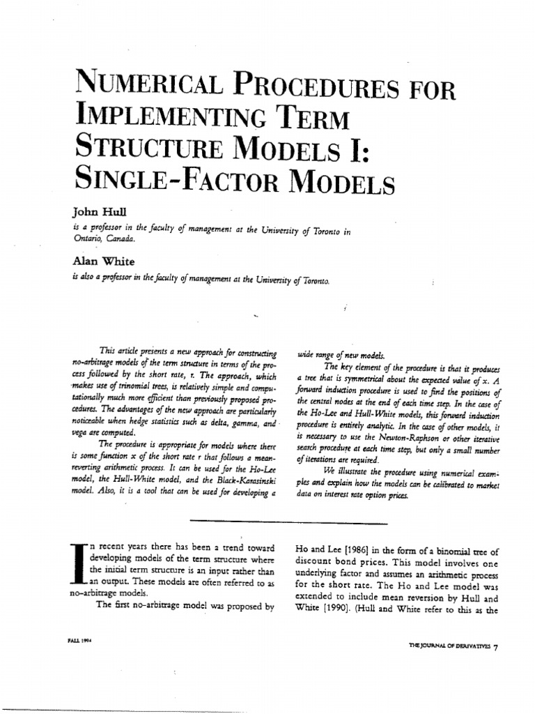 Hull White Model - John C Hull | PDF