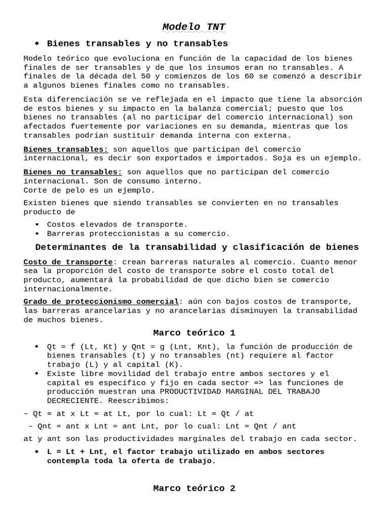 Modelo TNT | PDF | Balance presupuestario del gobierno | Tipo de cambio