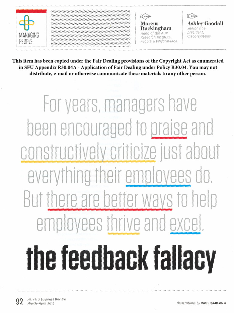 Buckingham & Goodall (2019) - The Feedback Fallacy | PDF