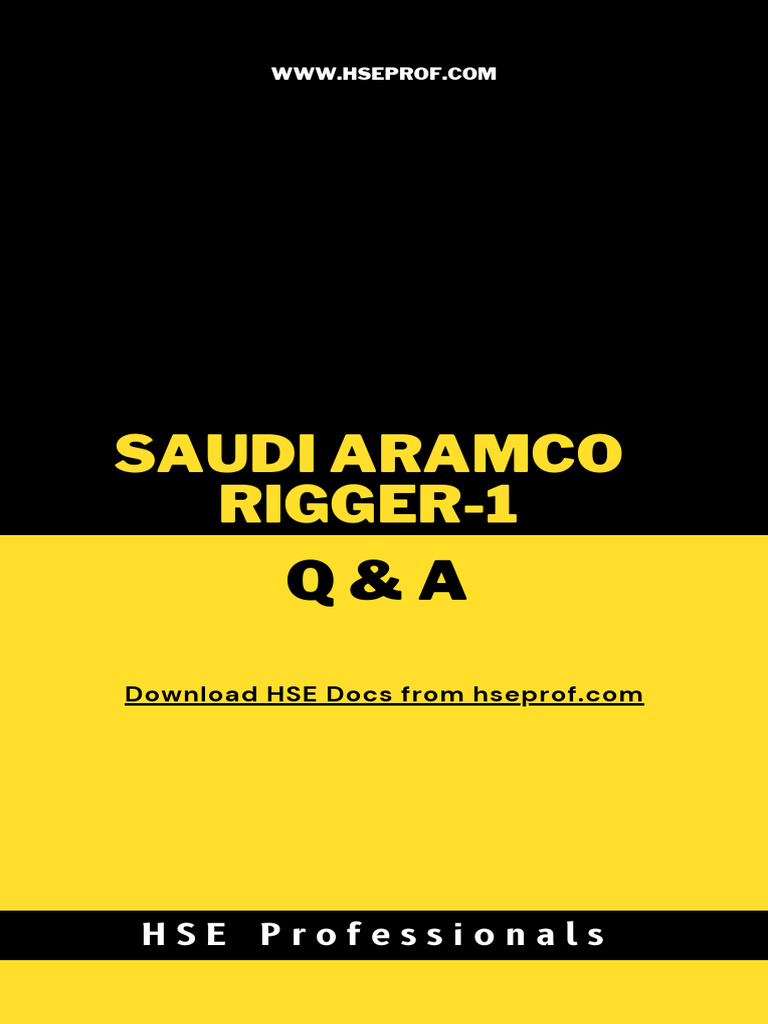 Aramco Rigger Level 1 Exam Q&A Guide | PDF | Crane (Machine) | Safety