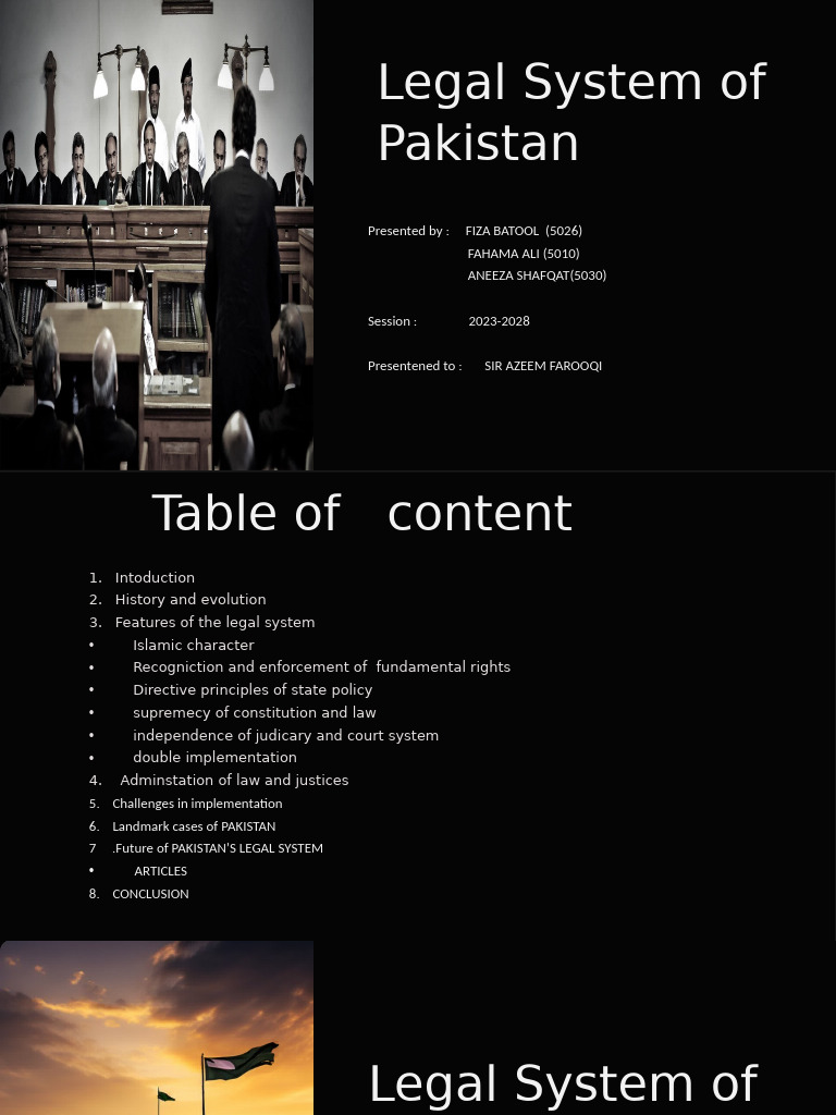 Legal System of Pakistan Slides | PDF | Sharia | Judiciaries