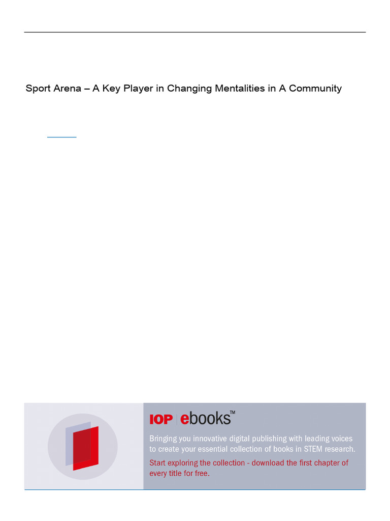 Sport Arena - A Key Player in Changing Mentalities | PDF | Sustainable ...