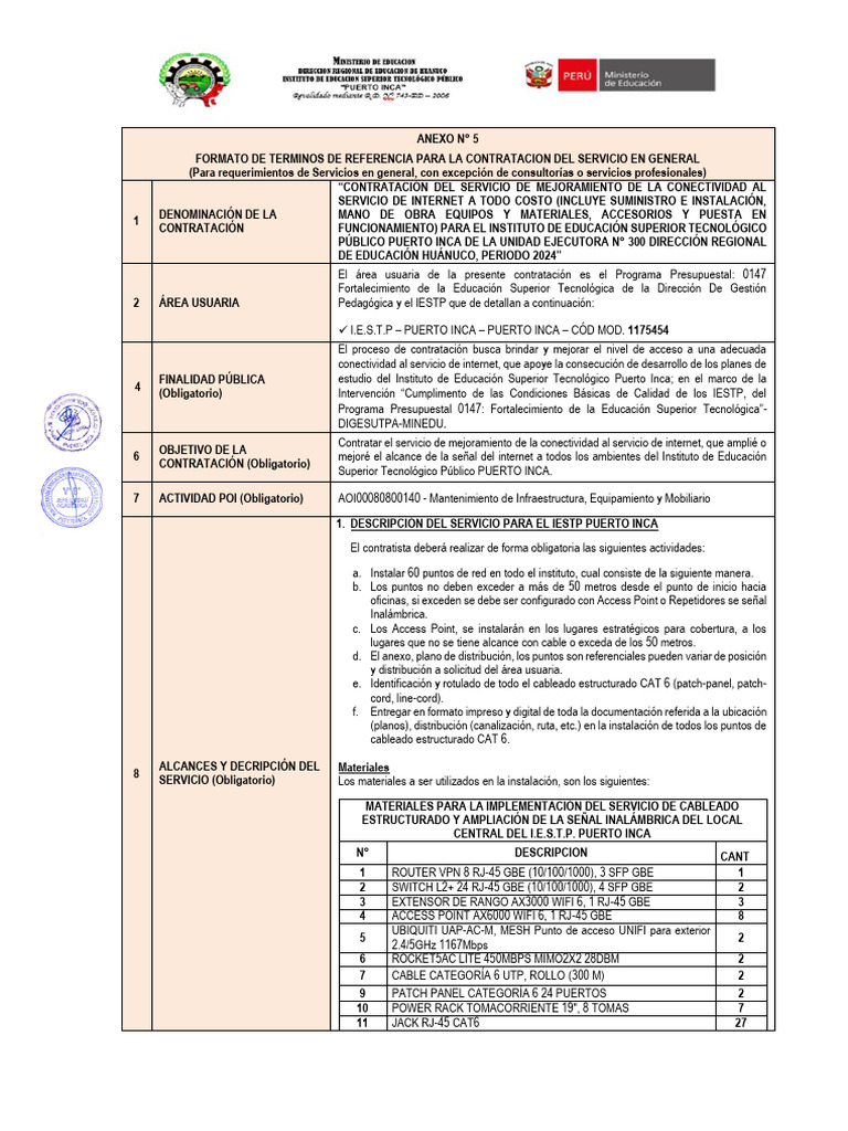 TDR Conet. Puerto Inca | PDF | Ieee 802.11 | Wifi