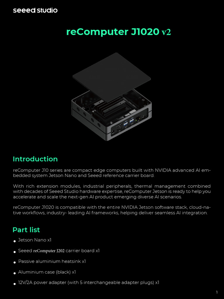 Recomputer J1020 v2 Datasheet | PDF | Hdmi | Usb