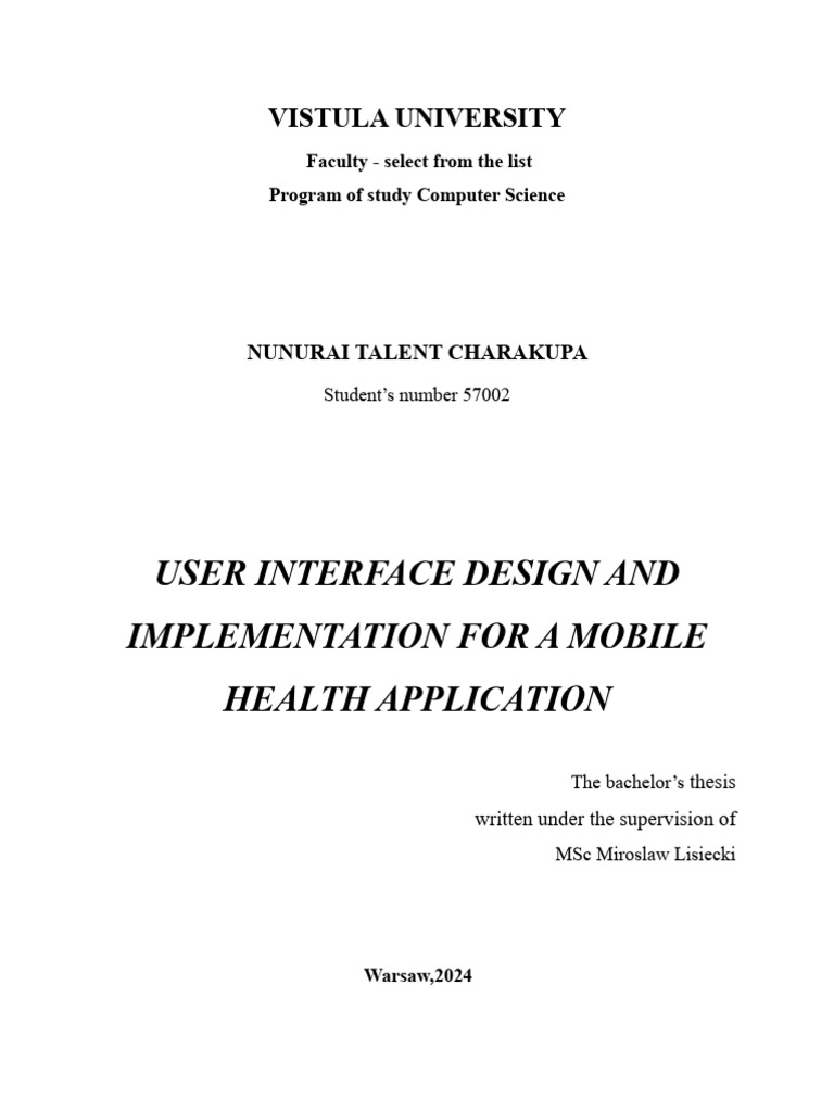 Mobile Health App UI Design Thesis | PDF | Usability | User Interface