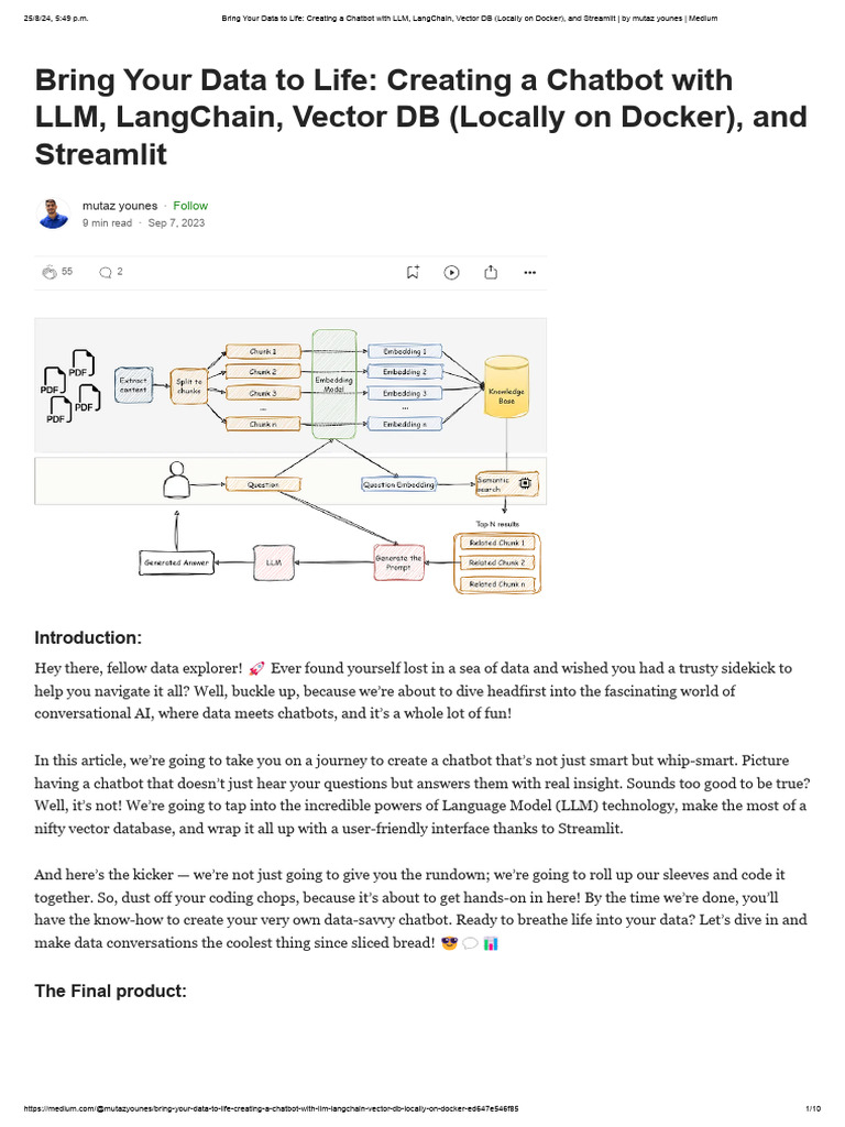 Build a Chatbot with LangChain & Docker | PDF | Databases | Directory ...
