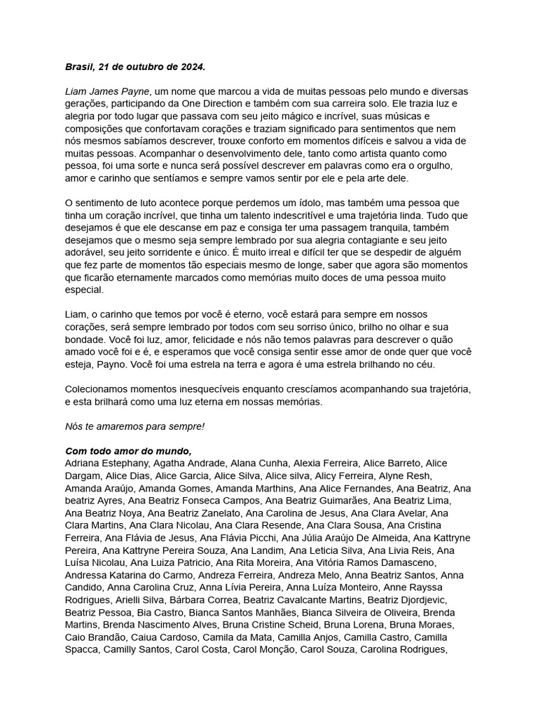 Carta para Liam | PDF | Amor | Fruto do Espírito Santo