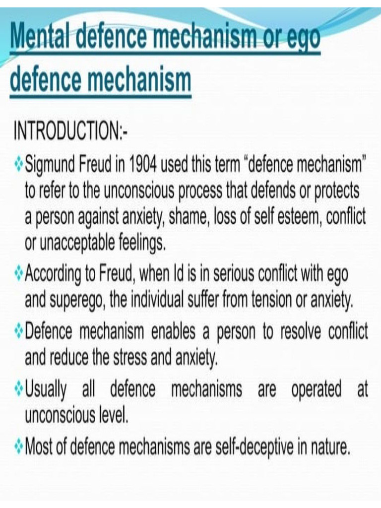 Ego Defence Mechanism | PDF