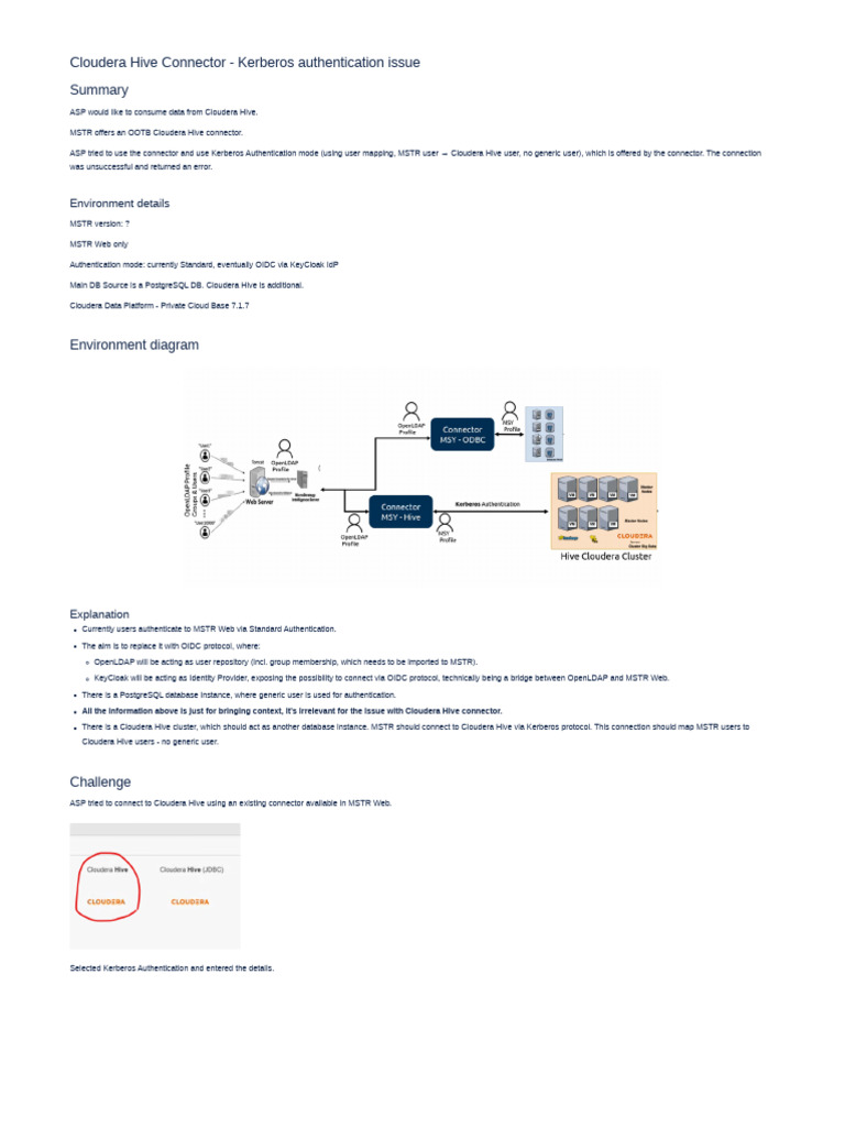 EA-Cloudera Hive Connector - Kerberos Authentication Issue-241123-133850 | PDF | Computer Access ...