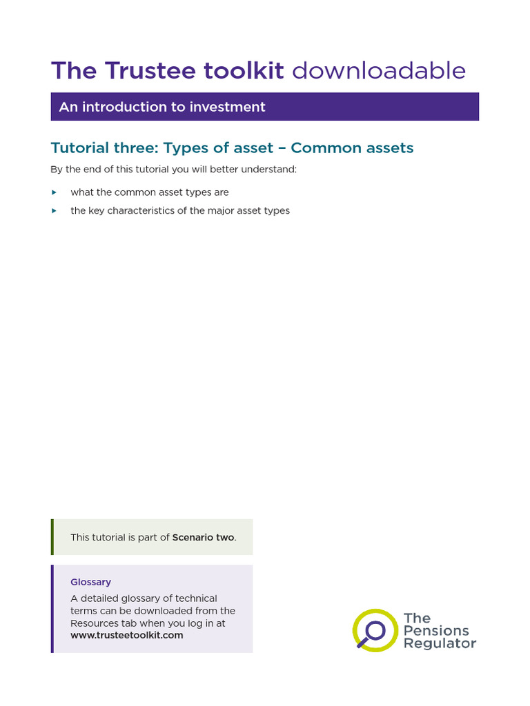 Intro To Investment - Tutorial 3 Types of Asset - Common Assets | PDF ...