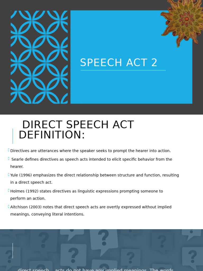 speech acts 2 | PDF | Human Communication | Linguistics