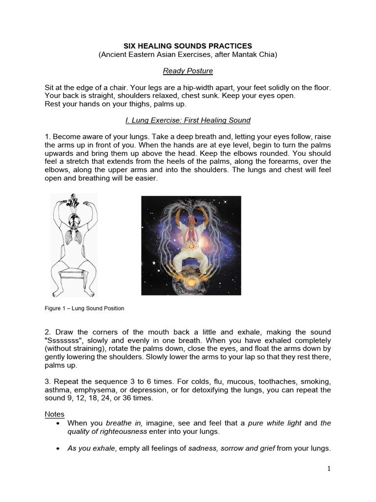 Six Healing Sounds Practice | PDF | Breathing | Lung