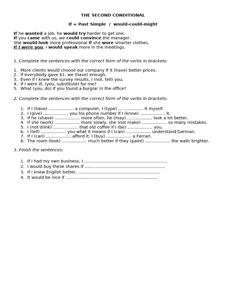 3.3 Grammar Activity 2nd Cond | PDF | Language Arts & Discipline