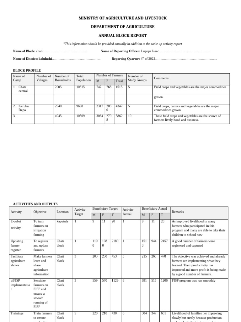 Annual Block Reporting Format | PDF | Agriculture | Herbicide