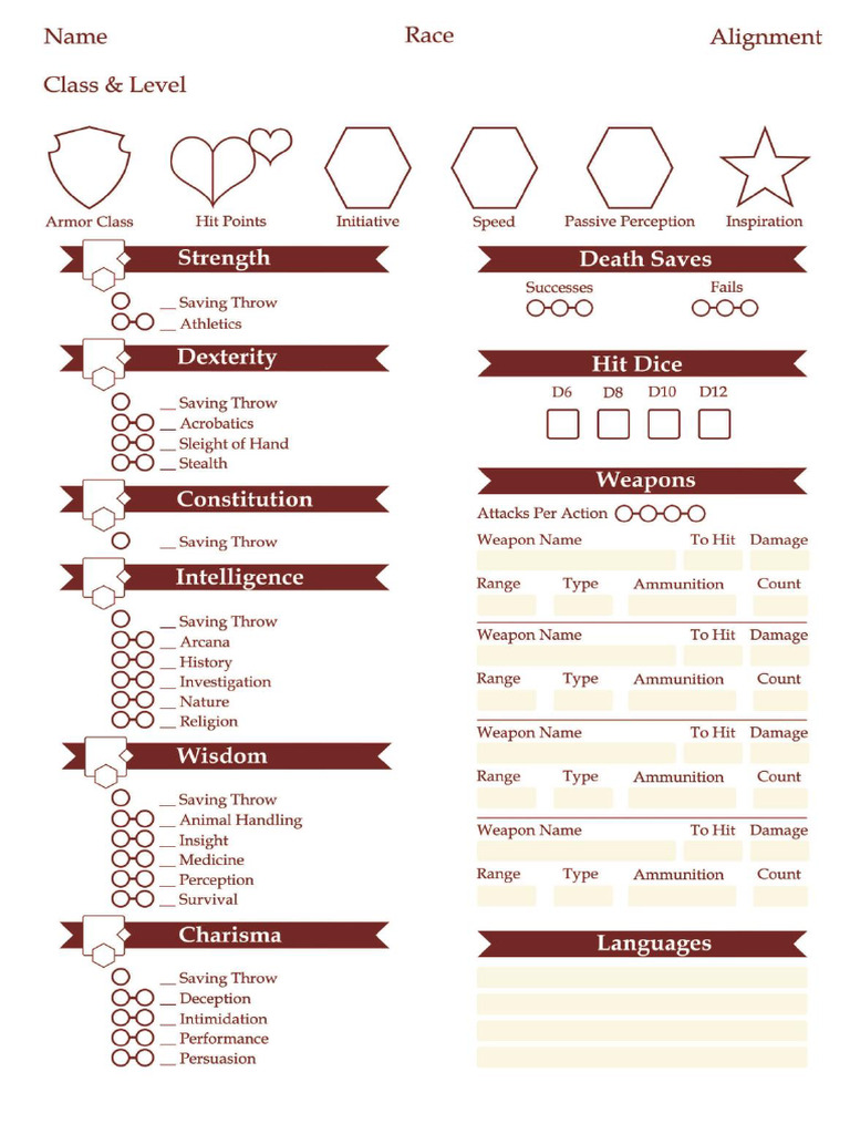 1024340-A5 Character Sheet | PDF