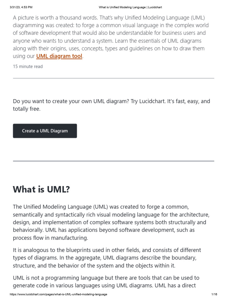 What Is Unified Modeling Language - Lucidchart | PDF | Unified Modeling Language | Class ...