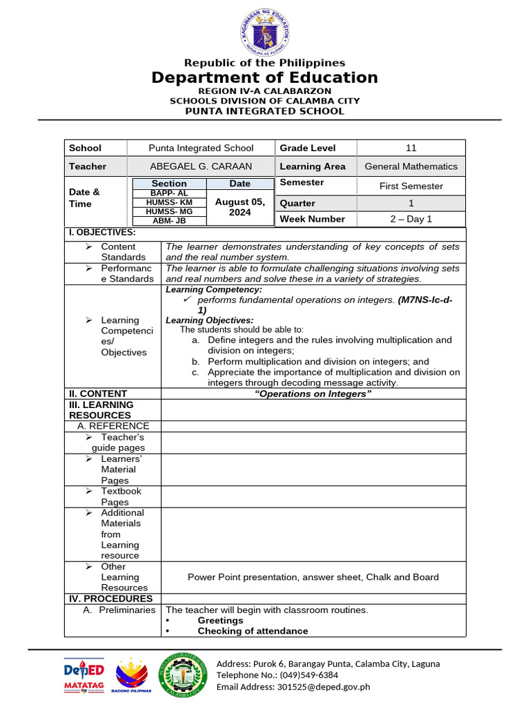 Gen Math D1-W2 | PDF | Learning | Function (Mathematics)