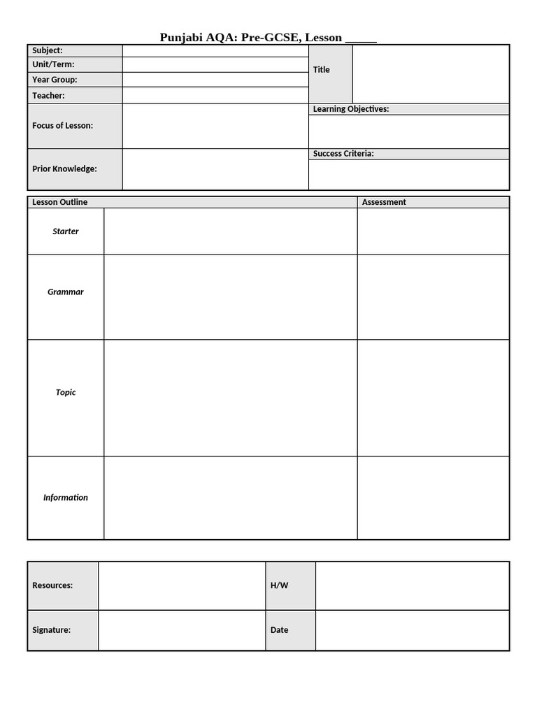 Lesson Plan Template | PDF
