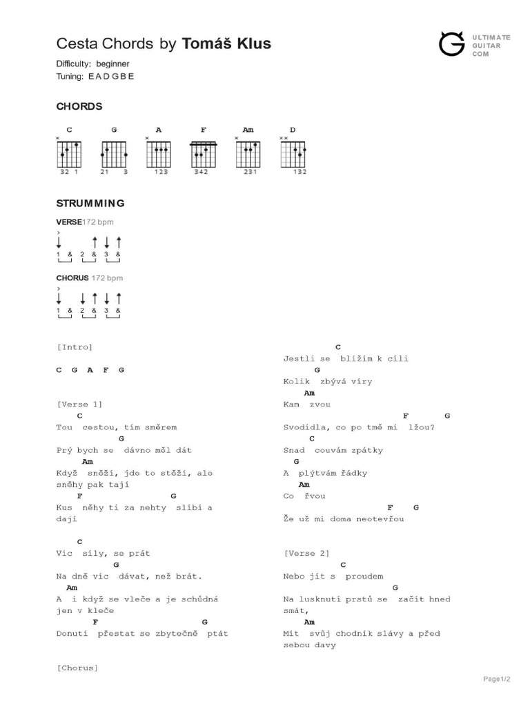 cesta chords | PDF