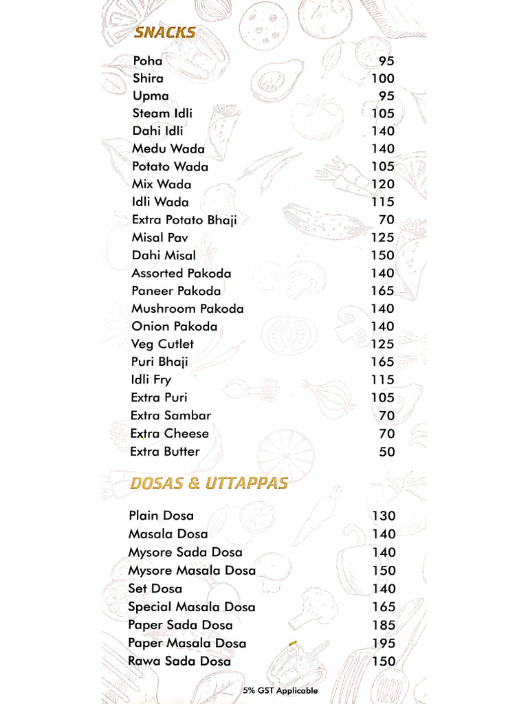 Atithi Veg Law College Menu | PDF