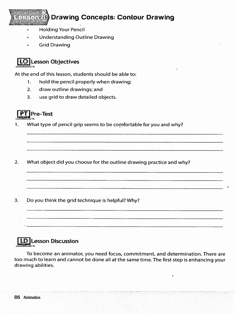AnimationLsn08-Drawing-Concepts-Contour-Drawing | PDF | Drawing