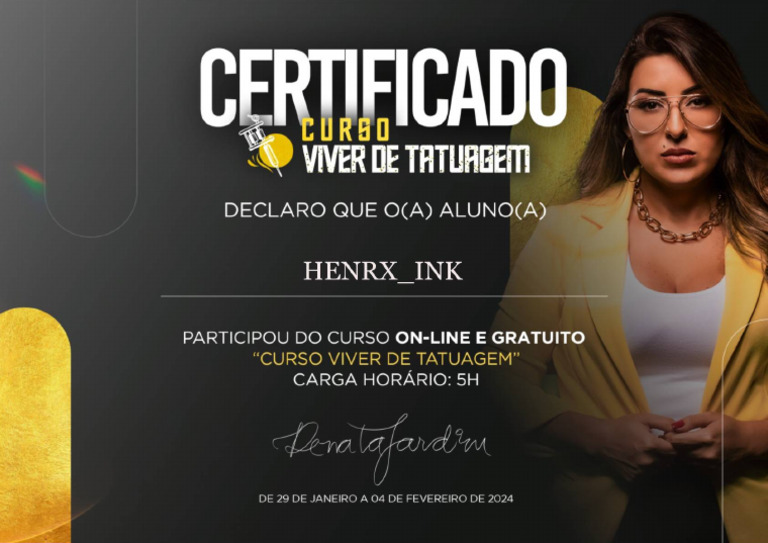 Certificado De Tattoo Pdf