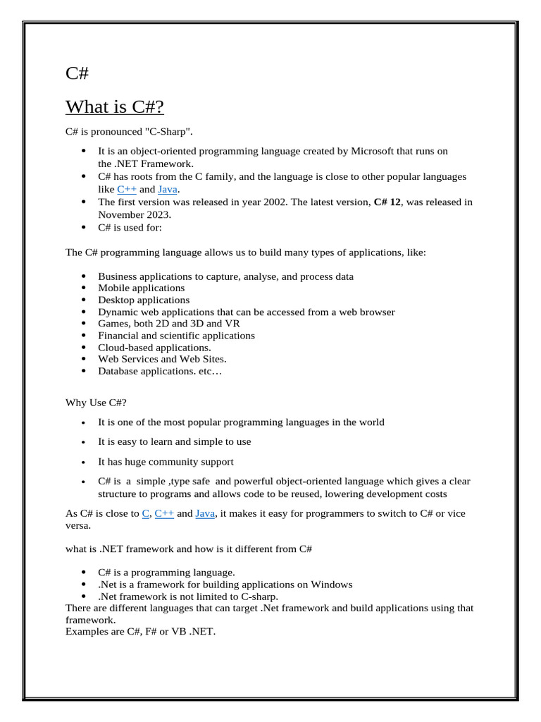 C# Learning | PDF | C Sharp (Programming Language) | Boolean Data Type