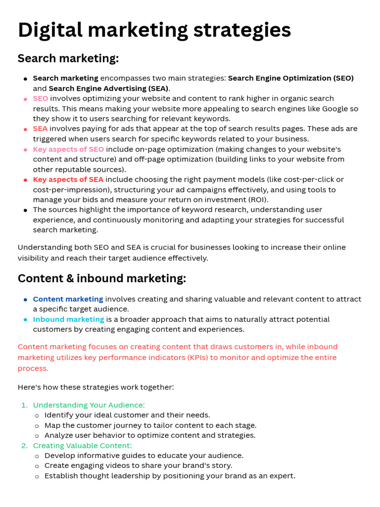 Digital Marketing Strategies Pdf Search Engine Optimization