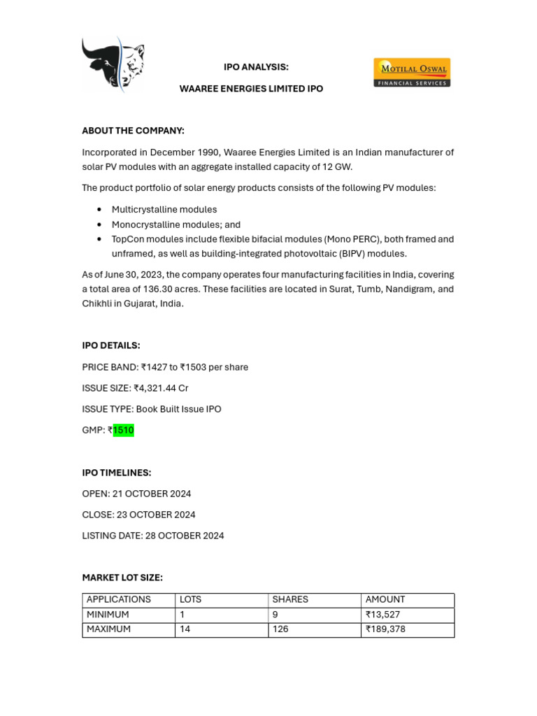 Waaree Energies Ipo | PDF | Photovoltaics | Solar Cell
