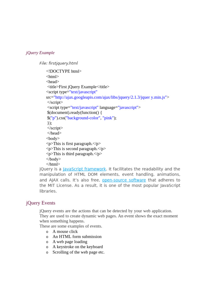 jQuery Background Color Example | PDF