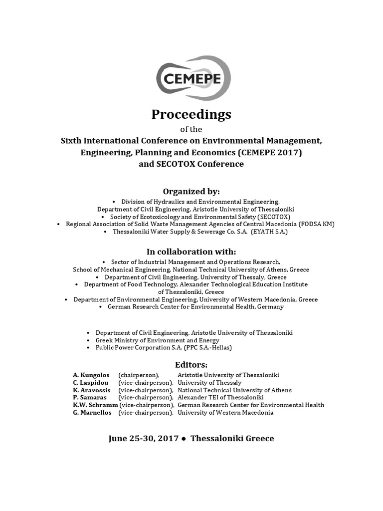PROCEEDINGS | PDF | Greece | Waste