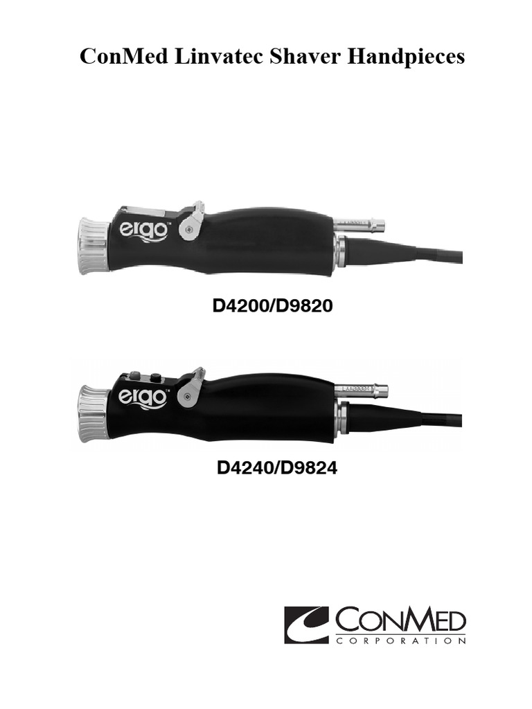 10 ConMed D4240 Ergo 2 Button Arthroscopic Shaver Hand Piece Manual ...