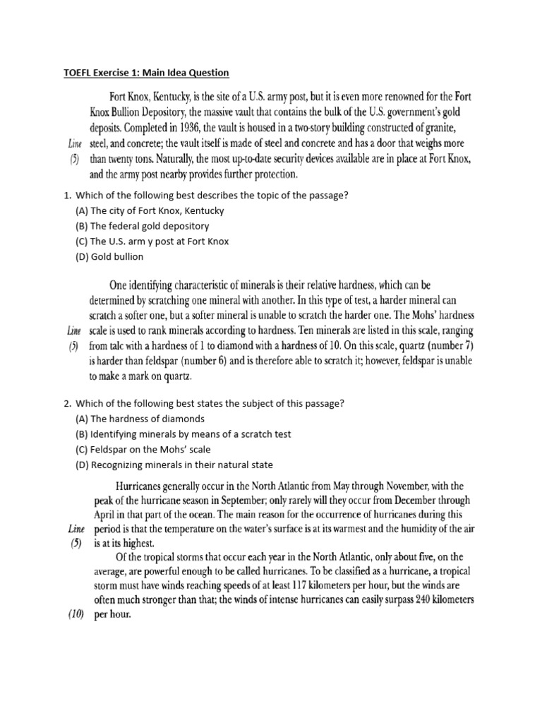 Exercises For Reading TOEFL | PDF | Sequoia Sempervirens