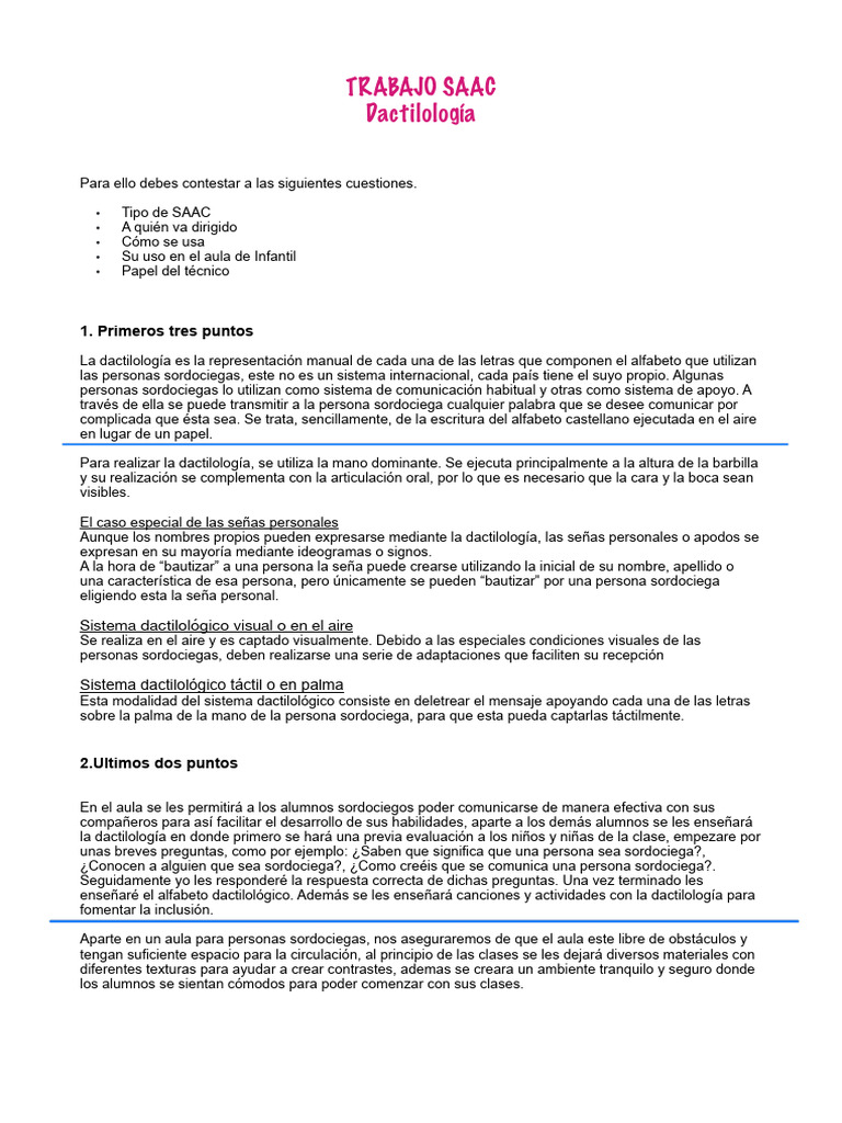Trabajo SAAC | PDF | Salón de clases | Comunicación humana
