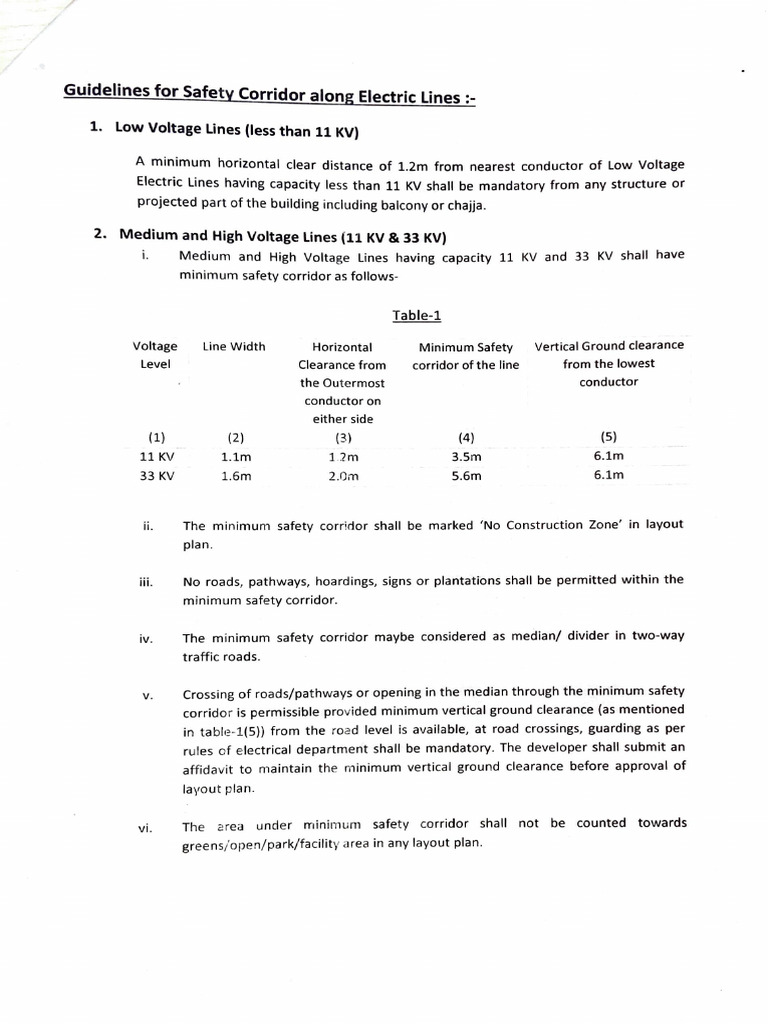 Safety Corridor Guidelines for Electric Lines | PDF | Electric Power ...