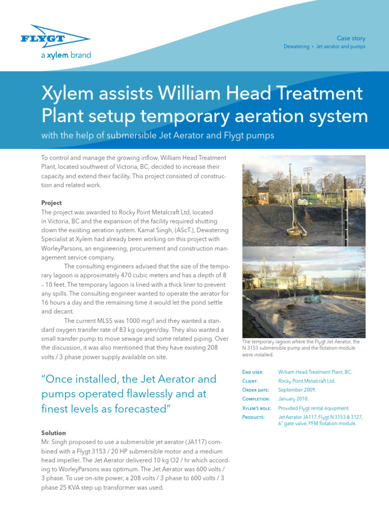 Fcs181 William Head Treatment Plant Case Study | PDF | Pump | Valve