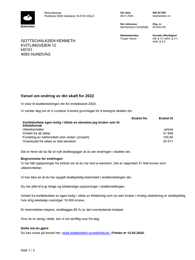 Vi Vil Endre Din Skatt For 2022 6 | PDF