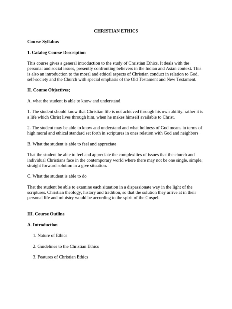 Christian Ethics | PDF | Christian Ethics | Jesus
