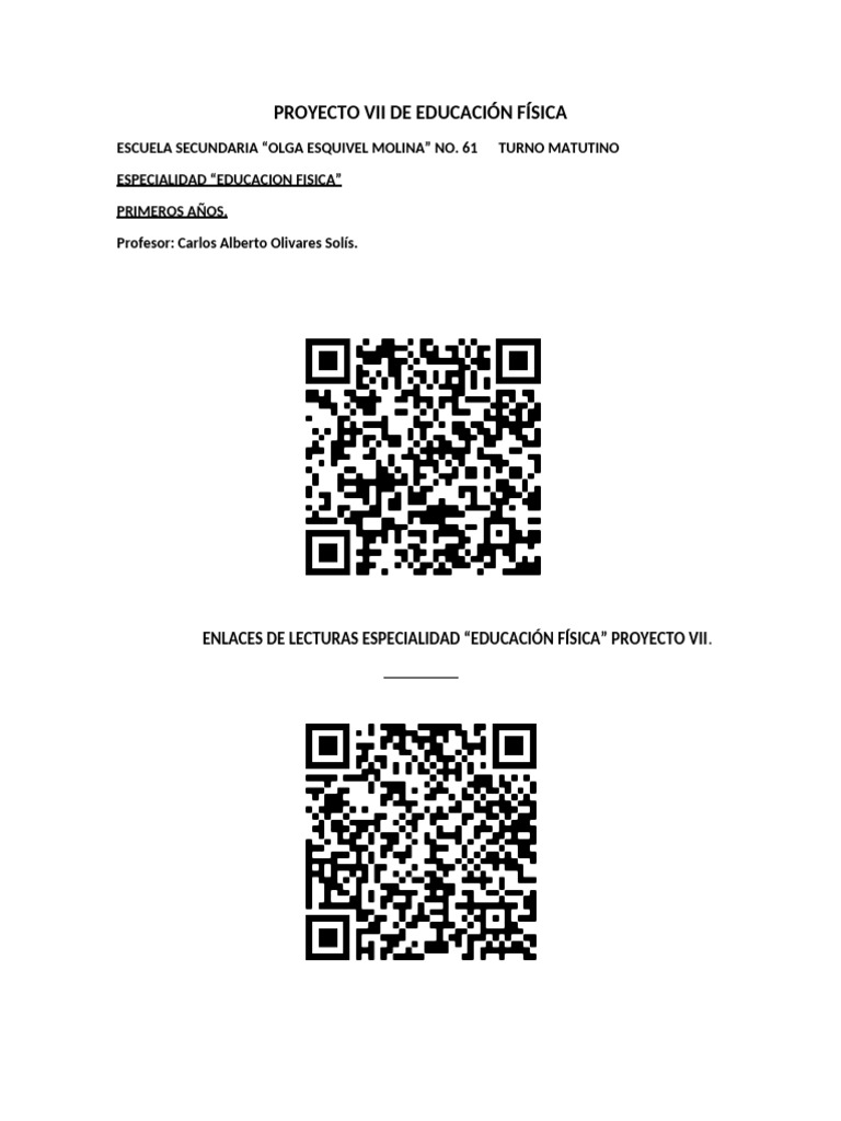 Proyecto VII Educación Física Secundaria | PDF | Estilo de vida