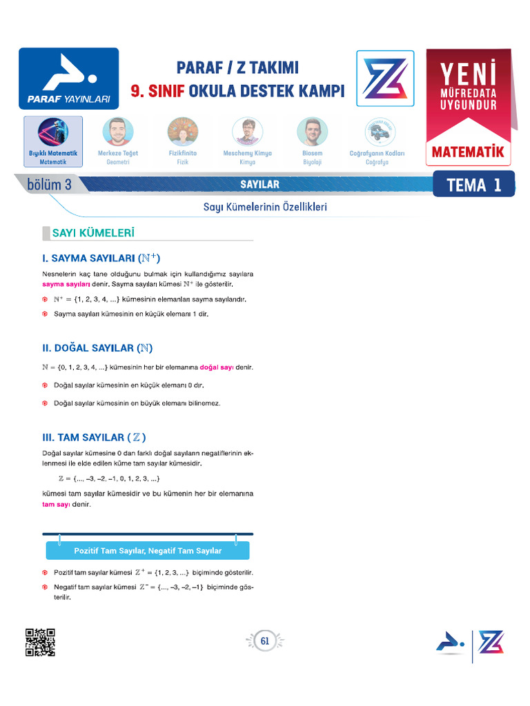 9.sinif Matematik Sayi Kumelerinin Ozellikleri Yeni Mufredat Konu Anlatimi | PDF