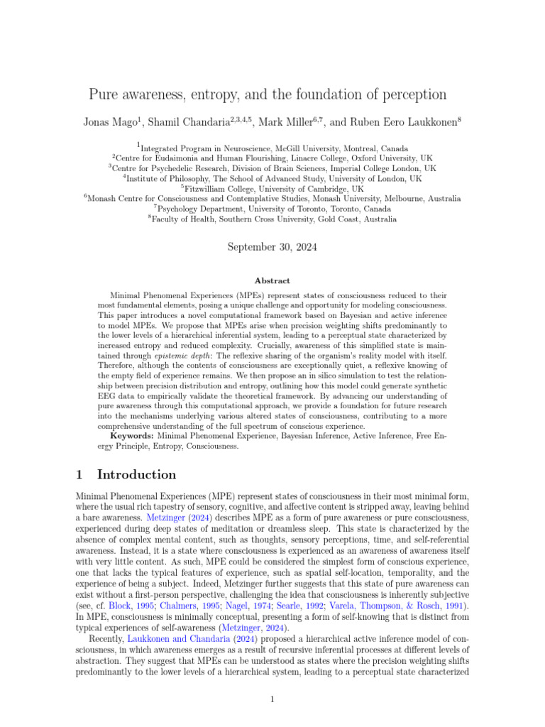 PURE AWARENESS | PDF | Experience | Perception