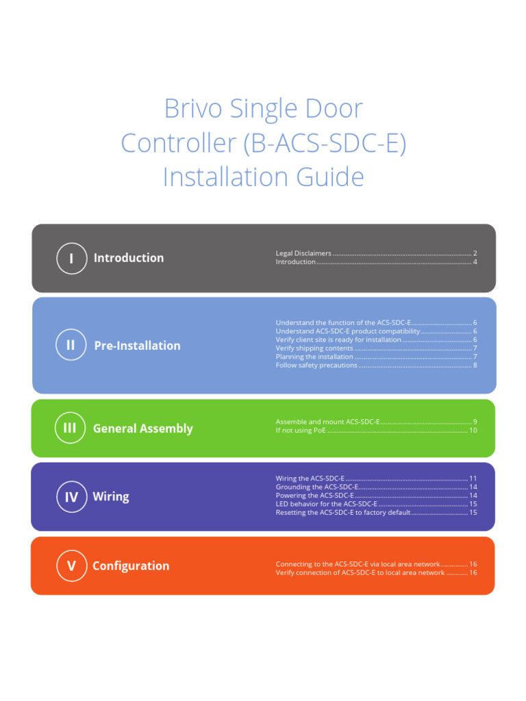 Brivo Acs SDC e Installation Guide v1 4 | PDF | Computer Network ...