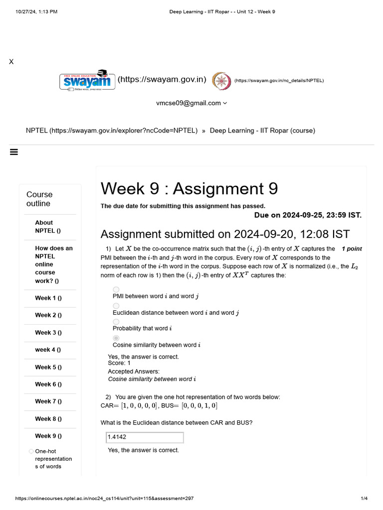 Deep Learning - IIT Ropar - Unit 12 - Week 9 | PDF | Applied ...