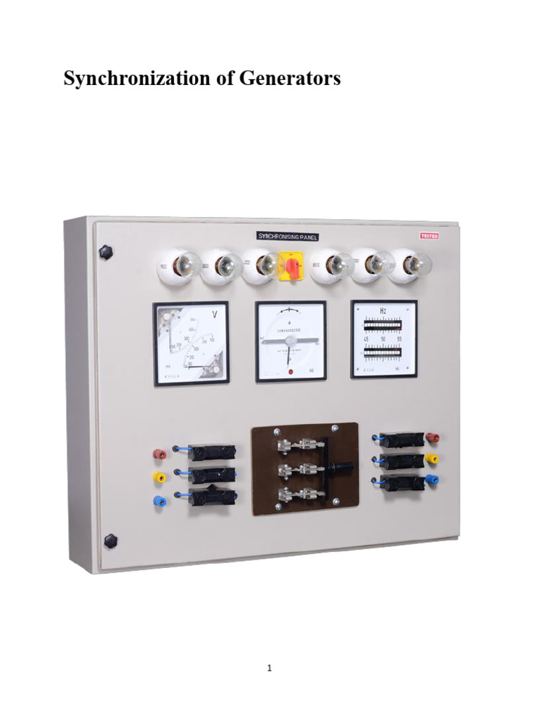 Synchronization of Generators - Ravi Teja | PDF | Electric Generator ...
