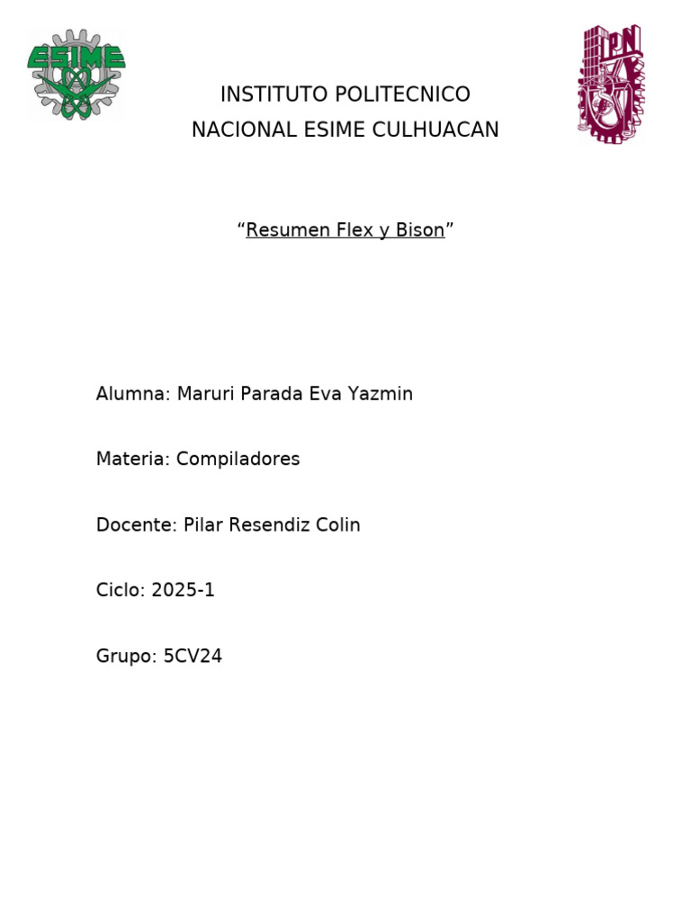 Flex y Bison | PDF | Compilador | Analizando